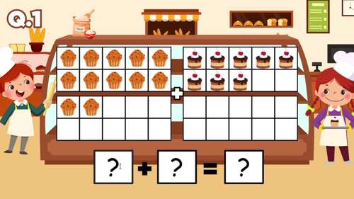 Addition & Subtraction Within 20 | Ten Frames & Word Problems - Bakery ...
