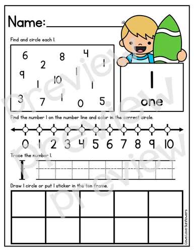 Summer Friends - Trace Write & Find - Numbers 0 to 10 - PreK Practice ...