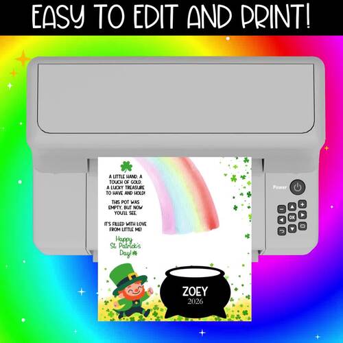St. Patrick's Day Pot of Gold Rainbow Handprint Craft, 2026 Preschool ...