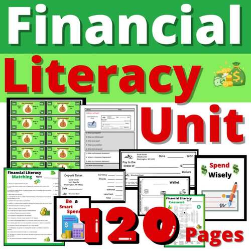 Personal Finance Unit Financial Literacy Cash Decor Quiz Checking ...