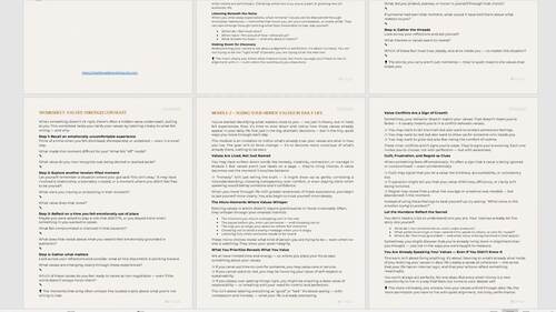 Values Clarification Personal Growth Workbook Printable Guided Journal