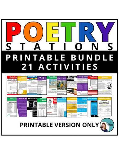 21 POETRY Creation Station Activities for Middle School and Secondary ELA