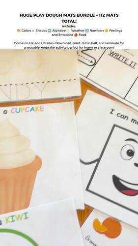 Playdoh Mats Bundle, Colors, Shapes, Numbers 1-20, Weather, Feelings, A ...