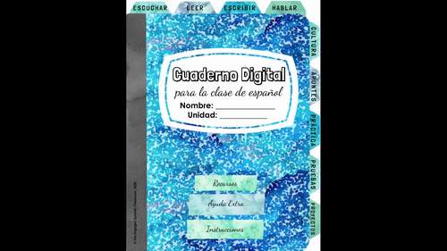 Digital Interactive Notebook Template for Spanish Class | Hexagon ...