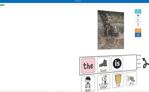 Adjectives Interactive Sentence Building Strips Boom Cards™ by Aimee Walton