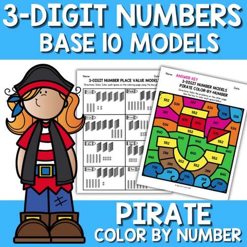 Pirate Themed Place Value Worksheets | 3 Digit Numbers Pirate Ship ...