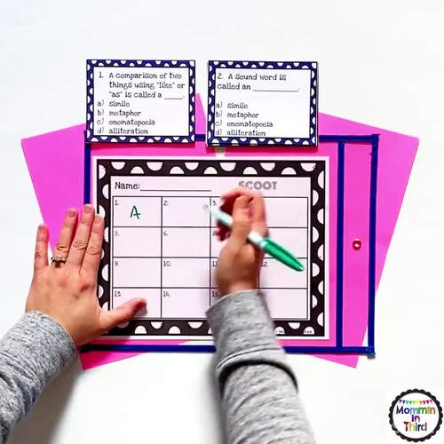 Figurative Language Scoot Task Cards Activity l Test Prep Game l Full ...