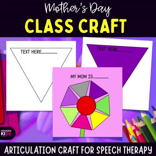 Mother’s Day Articulation Craft for Speech Therapy by ModernKids ...