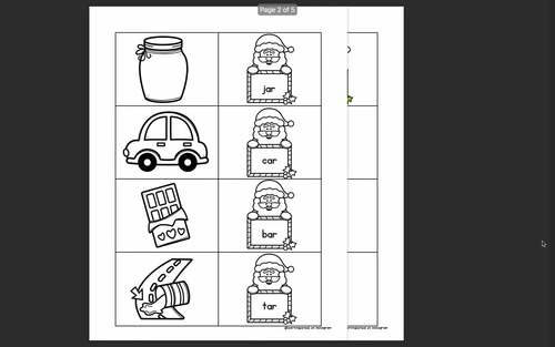 Christmas Phonics Activity "-ar" CVC Words - PreK, Kindergarten, First ...