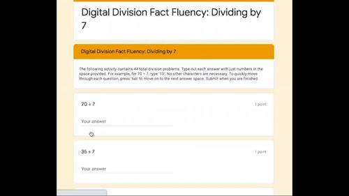 Digital Division Fact Fluency: Dividing by 7 Google Classroom™ | TPT