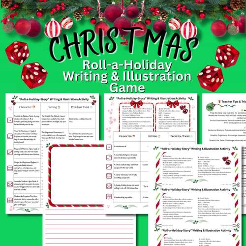 Roll-a-Holiday-Story Writing & Illustration Activity | Christmas Dice ...