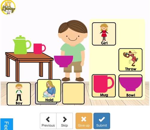 Kitchen Build A Sentence Subject Action Object By Teacher Kimmy