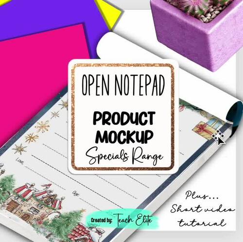 Notepads Mockup, MOVEABLE Mock-up png stock photo images by Teach Elite