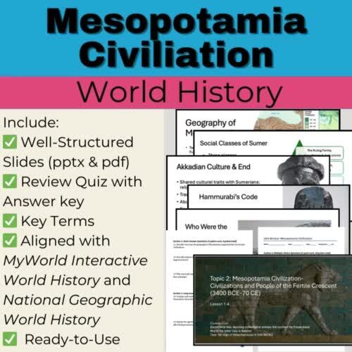 Topic 2 Mesopotamia Civilizations︳Lesson Slides, Review Quizzes, and ...