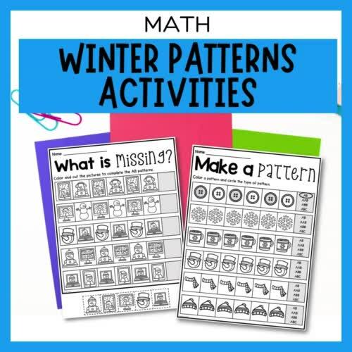 Winter Patterns Worksheets | Kindergarten Math Activities by Little ...