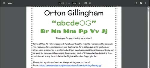 "abcdeOG" Green: Letters R N M P V J by Reading PedagOGy | TPT