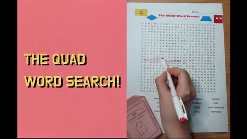 Quadrilaterals Word Search | Geometry Vocabulary Activity | TPT