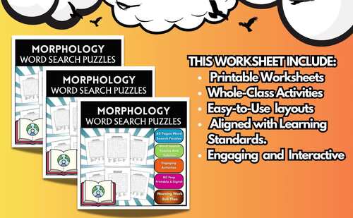 Morphology Word Search Activities Morning Work 4th,5th,6th,7th,8th,9th,10th