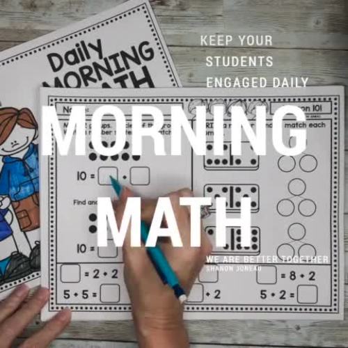 January Kindergarten Math Morning Work | Math Spiral Review | TPT