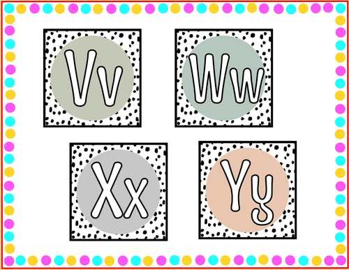 Editable Boho Neutral Spotty Alphabet Flash Cards, Printable Word Wall ...