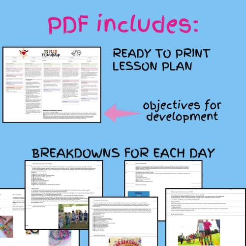 FRIENDSHIP- Preschool Weekly Lesson Plan by PavlyStyle | TPT