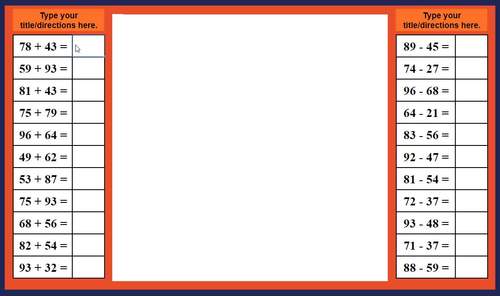 Mystery Digital Pixel Art NO PREP - Castle 2-digit Addition and Subtraction