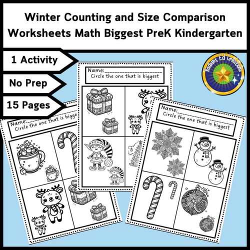 Winter Counting Size Comparison Worksheets Math Biggest Measurement ...