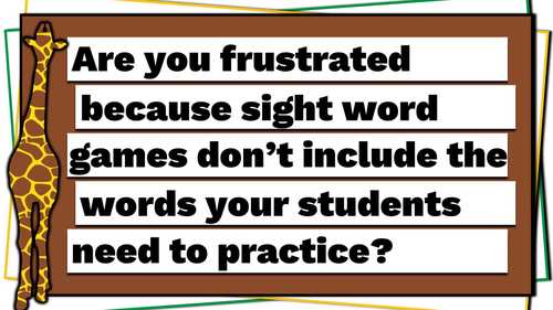 Editable Sight Word Game High Frequency Words Activity Sight Word Movies