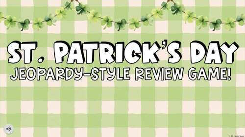 St. Patrick's Day Trivia & Riddles Jeopardy Editable Game |Google Slides