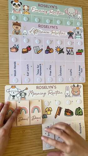 Editable Chore Chart Morning Evening Routine Flip Chart Bedtime Visual ...