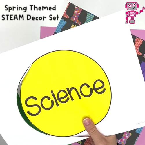 STEM Bulletin Board Spring STEAM Door Decor Craft April May Print & Cut ...