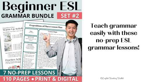 Adult ESL Grammar Worksheets Activities Bundle - Beginner ESL ...