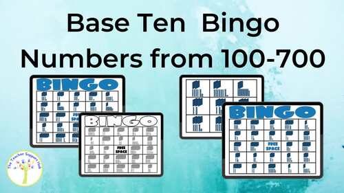 Base Ten Place Value Math Bingo of 100 to 700 by The Teacher Support Hub