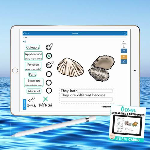 Ocean Similarities & Differences Boom Cards by Speech Friend | TPT