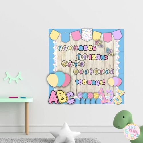 100 Days of school bulletin board decor | Borders & Cliparts | Pastel ...