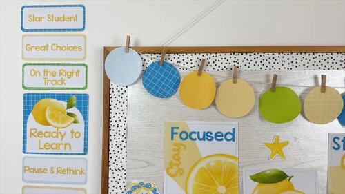 Room Transformation Coastal Lemon, Bulletin Board & Classroom Decor