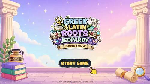 Greek & Latin Roots Jeopardy Game | Prefixes Suffixes Vocabulary Grades 4-8