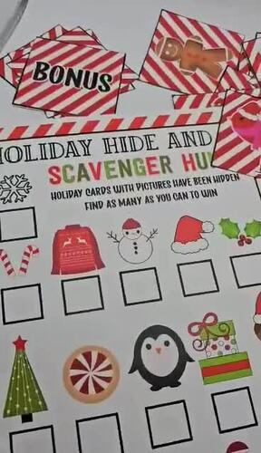 Christmas Scavenger Hunt Game - Cut Out Craft- Easy Seek and Find ...