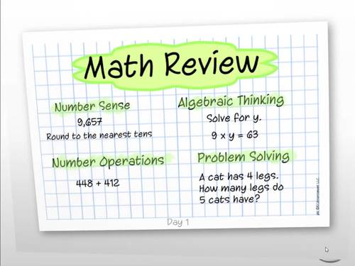 Math Spiral Review: 4th Grade Common Core by Math Technologist | TPT