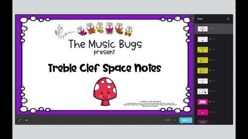 Treble Clef Spaces – Interactive Music Lesson with Self-Checking Game
