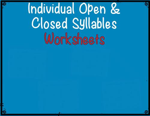 Open and Closed Phonic Worksheets Answer Sheets Included | TPT