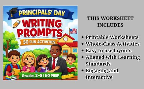 School Principals’ Day Writing Prompts | May 1 Activities | Grades 2–8 ...