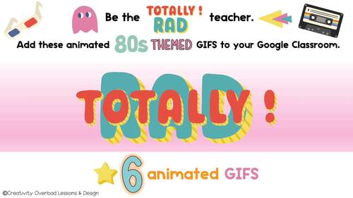 80s Themed Google Classroom & Google Form Animated Headers | Banners