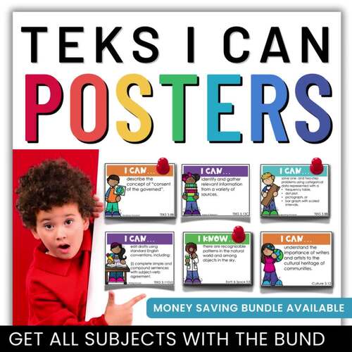 3rd Grade Math I Can Statements TEKS Standards Posters | Back to School ...