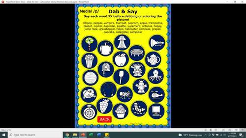 No Prep Digital Dab an Item Medial Articulation | Teletherapy | TpT