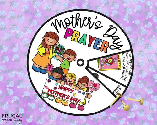 Mother's Day Prayer Wheel Bible Craft, Printable Sunday School Activity ...