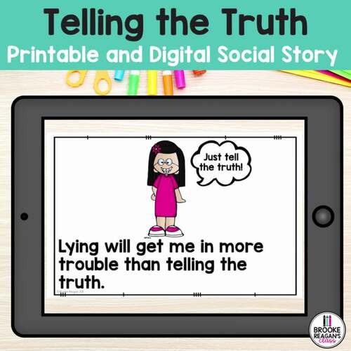 Social Story Lying - Telling the Truth by Brooke Reagan | TPT