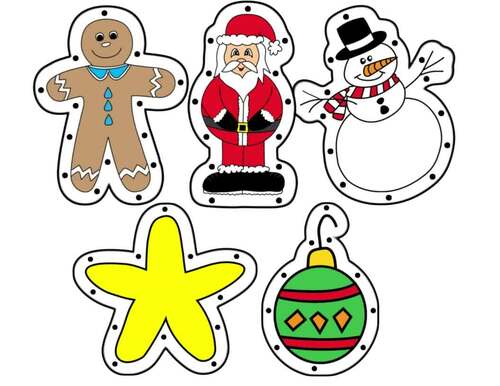 Christmas Lacing Cards Fine Motor Skills Activities OT Sped Toddler ...