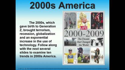 US HISTORY -2000s America - visual, textual, engaging 45-slide PPT