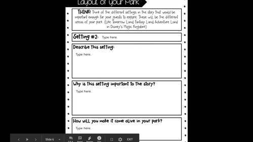 Literary Theme Park Project by Teacher Tales of Miss Smith | TPT
